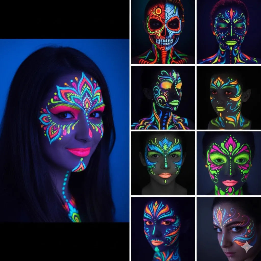 UV Neon Face Paint - Glowing Colors for Creative Face Art | Ankabella ...